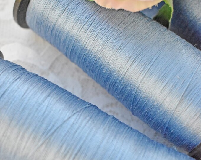 Vintage Pure Silk Thread Sky Blue Color - Etsy