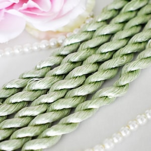 Pure Silk Thread for Embroidery, Green Shades Non-twisted Flat Silk ...