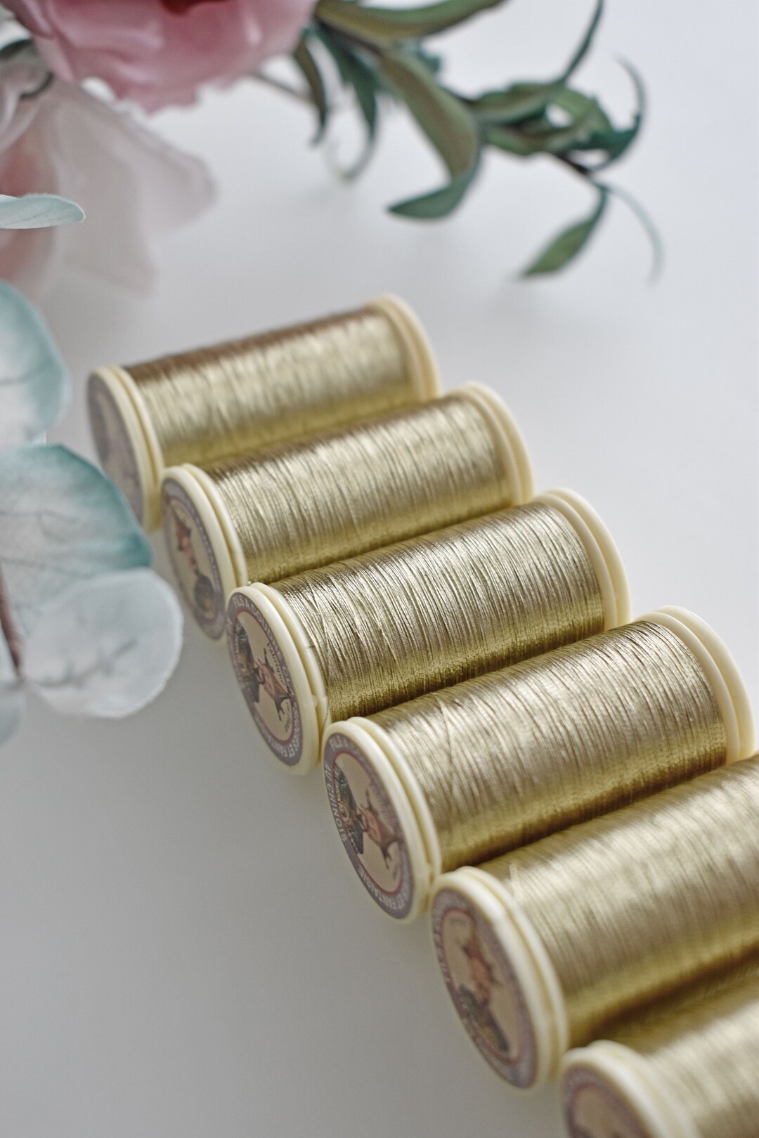 Gold Color Sajou Metallic Thread, Metallic Sewing Thread, Fil Au ...