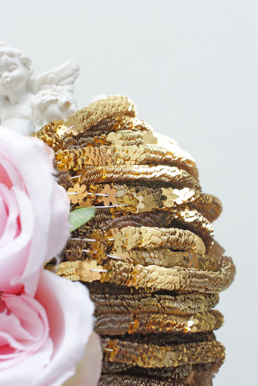 Dark Gold Flower Sequins-fantasy Sequins-italian Sequins - Etsy