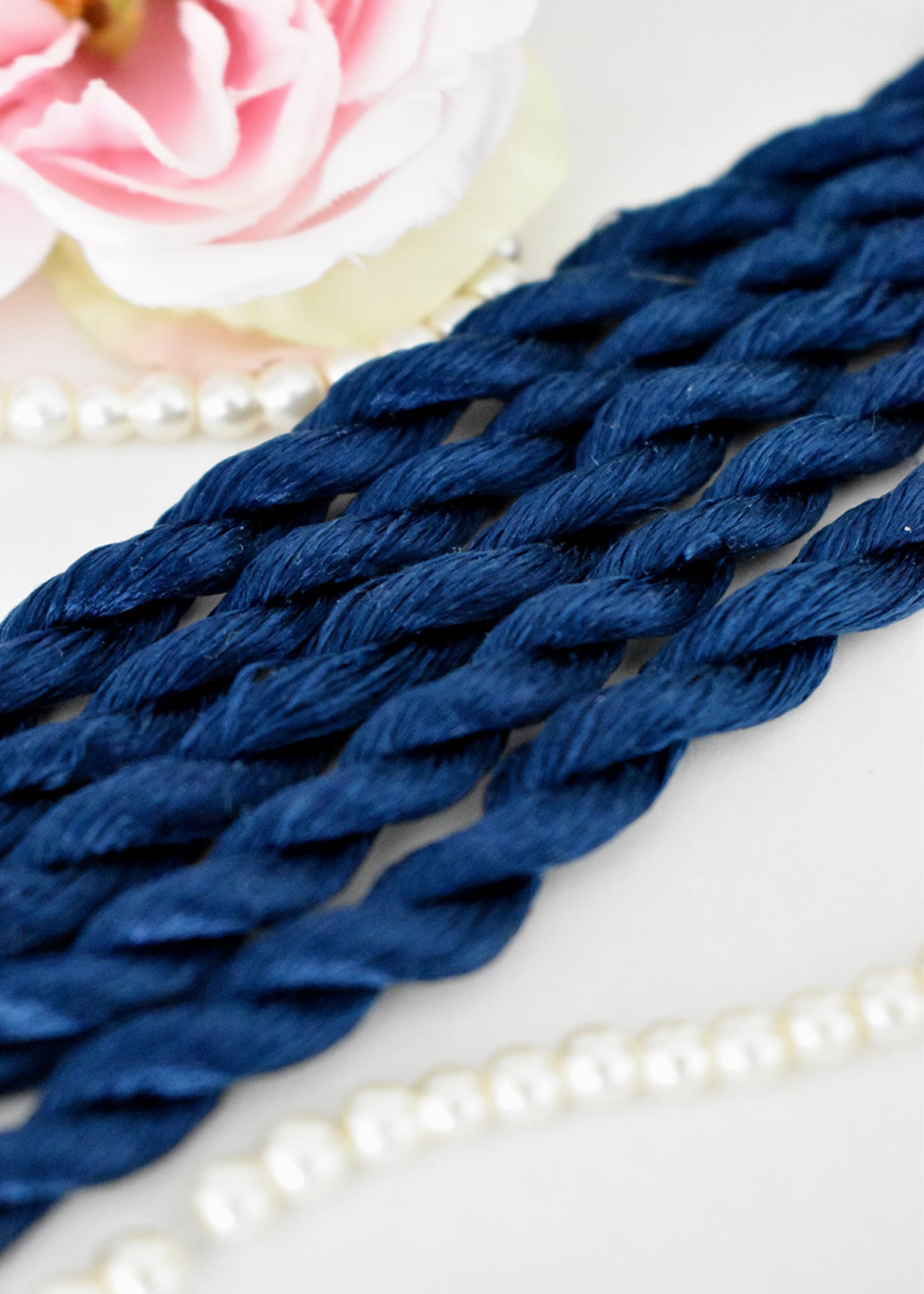 Pure Silk Thread for Embroidery, Blue Shades Non-twisted Flat Silk ...