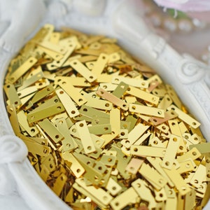 Rectangular Shape Sequins Dark Gold Color, Italian Flat Fantasy Sequins ...