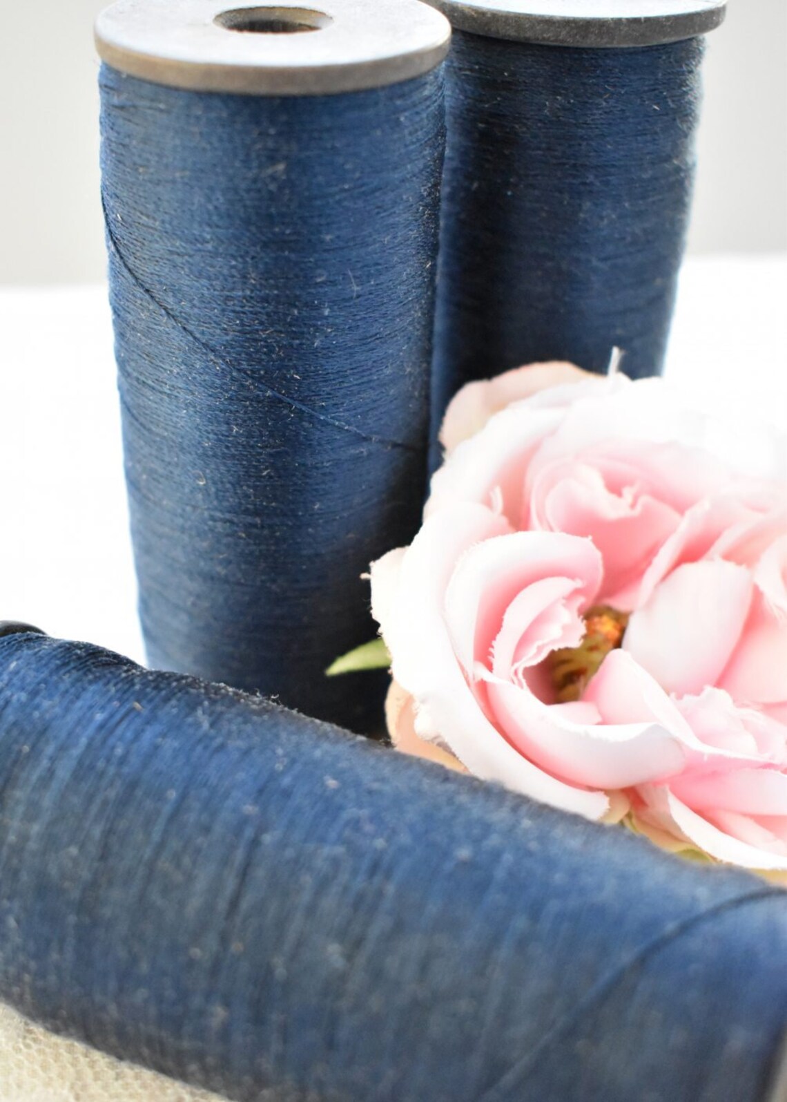 Vintage Pure Silk Thread Dark Blue Color | Etsy