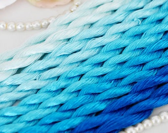 Pure Silk Thread for Embroidery, Green Shades Non-twisted Flat Silk ...