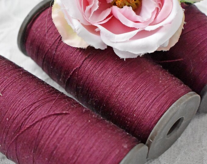 Vintage Pure Silk Thread Bordeaux Color - Etsy