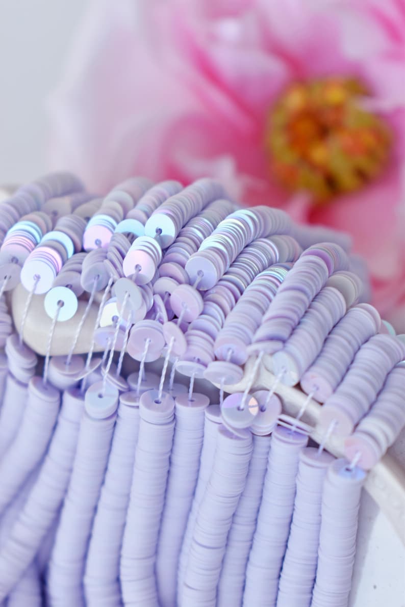 French Sequins, Oriental Lavander Color Flat Sequins, 4mm Sequins ...