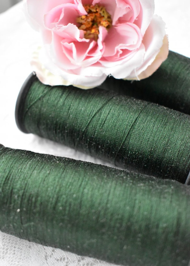 Vintage Pure Silk Thread Moss Green Color - Etsy