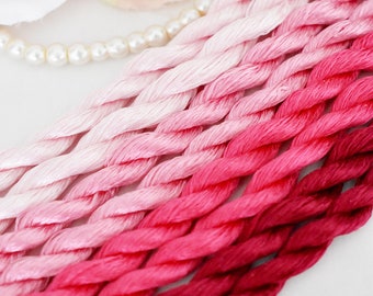 Pure Silk Thread for Embroidery, Gradient Color Non-twisted Flat Silk ...