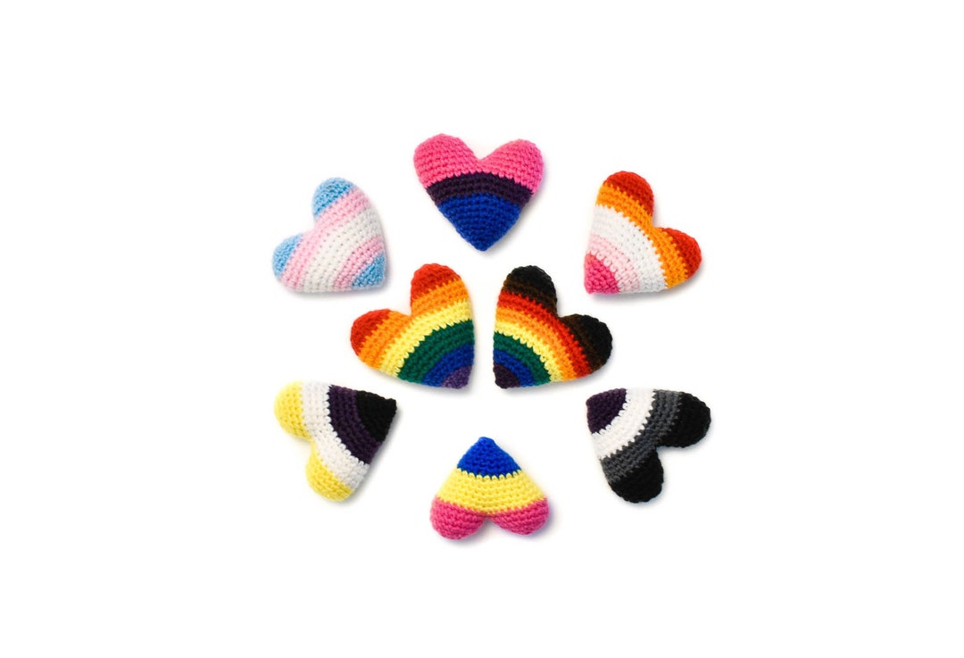 Crochet Pride Flag Hearts Amigurumi Pattern - Etsy