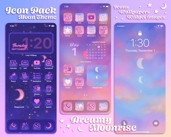 Dreamy Moonrise Icon Pack Moontheme Ios / Android App Icon - Etsy