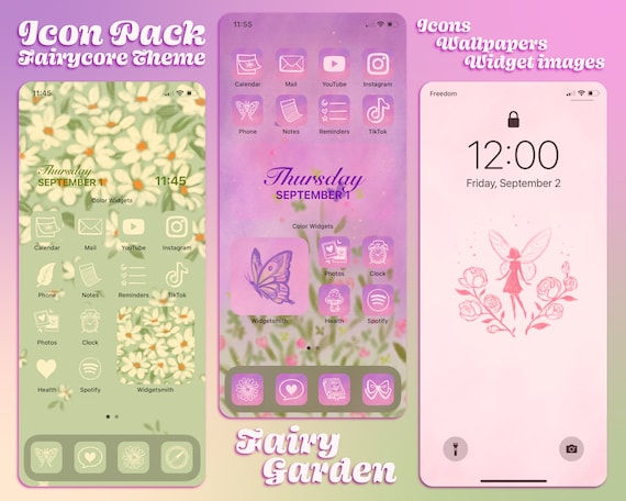 Fairy Garden Icon Pack Fairycore Theme Ios / Android App - Etsy