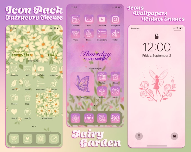 Fairy Garden Icon Pack | Fairycore Theme | Ios / Android App Icon Set ...