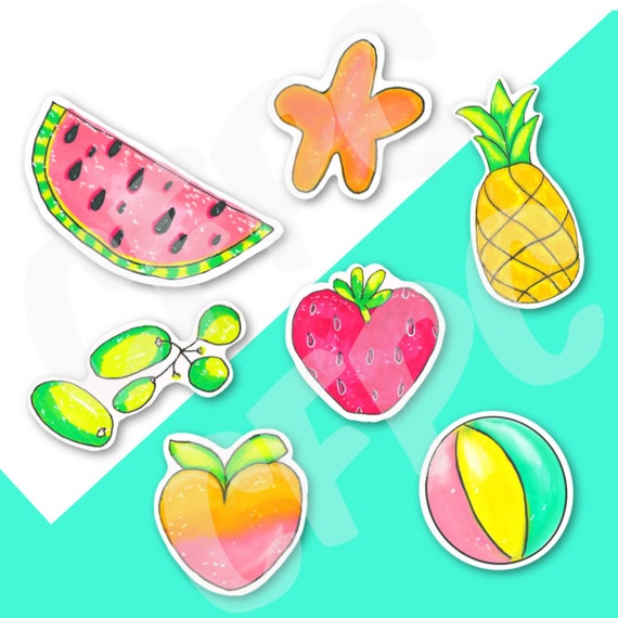 Embellishments Labels, Stickers & Tags Fruit Stickers Summer Fruits Die ...