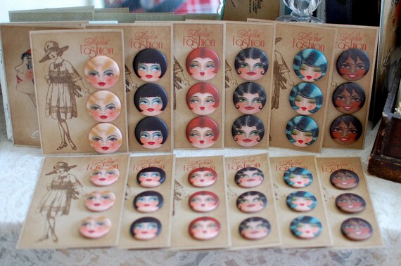Craft Supplies & Tools Retro button Buttons sewing Art Deco Buttons ...