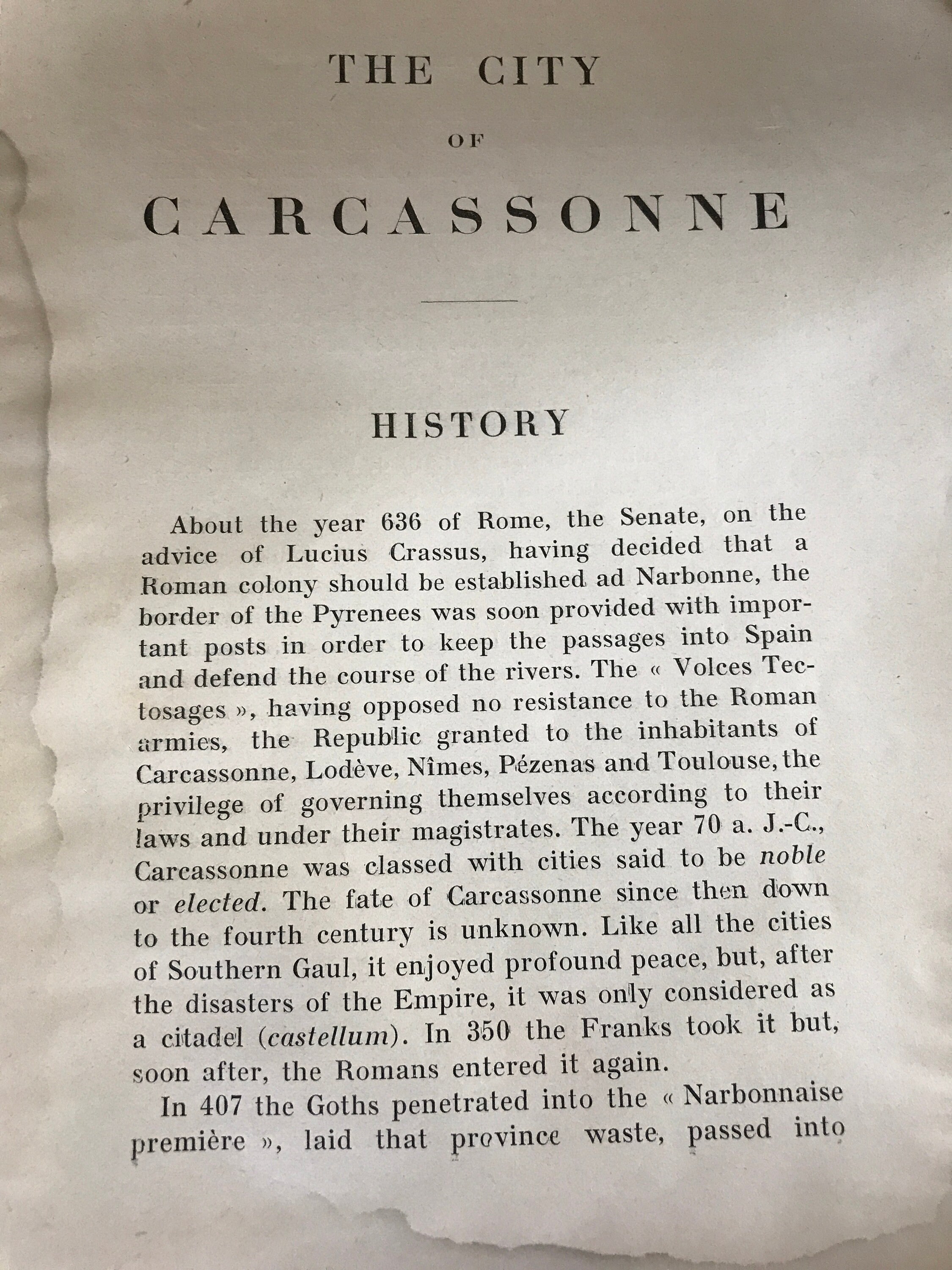 The City of Carcassonne by Violet-le-duc Antique Guide Book in English ...