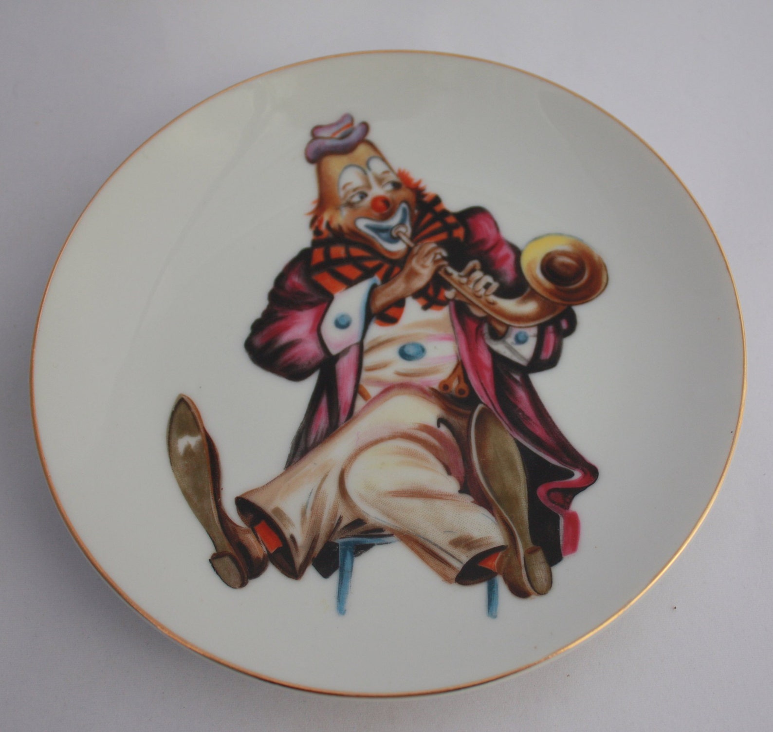 Vintage Clown Decorative 6 Plates With Gold Trim Set of - Etsy