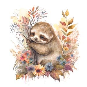 Sloth Fabric Panel Sloth Quilt Block Square Fabric Panel for Sewing ...
