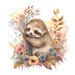 Sloth Fabric Panel Sloth Quilt Block Square Fabric Panel for Sewing ...