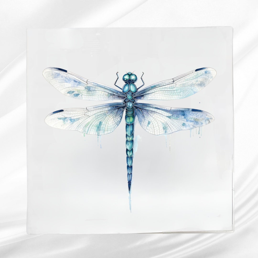 Blue Dragonfly Fabric Panel Quilt Block Square Fabric Panel for Sewing ...