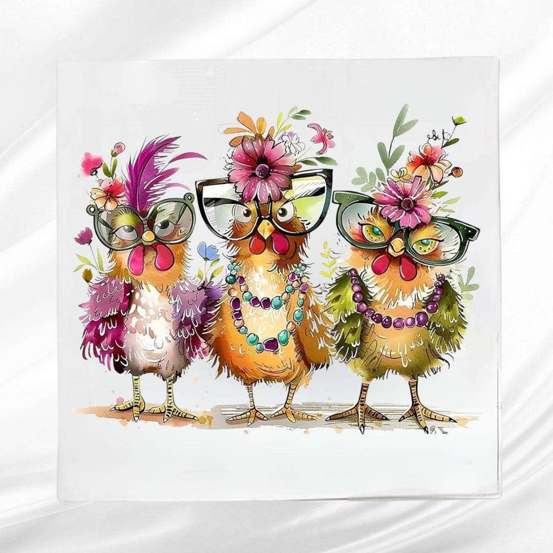 Whimsical Chickens Fabric Quilt Block: Rustic Farmhouse Sewing Panel - Etsy