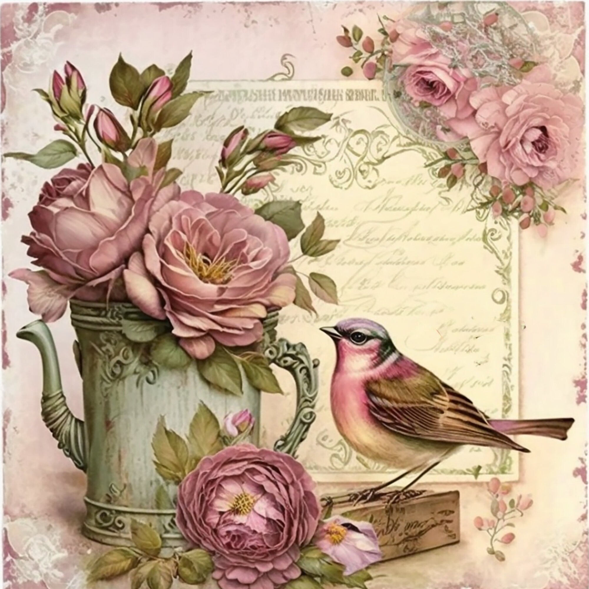 Decoupage Style Bird Fabric Panel Quilt Block 5 6 8 10 - Etsy