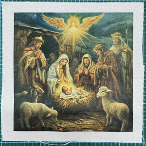 Nativity Scene Fabric Panel: Christmas Quilt Block - Etsy