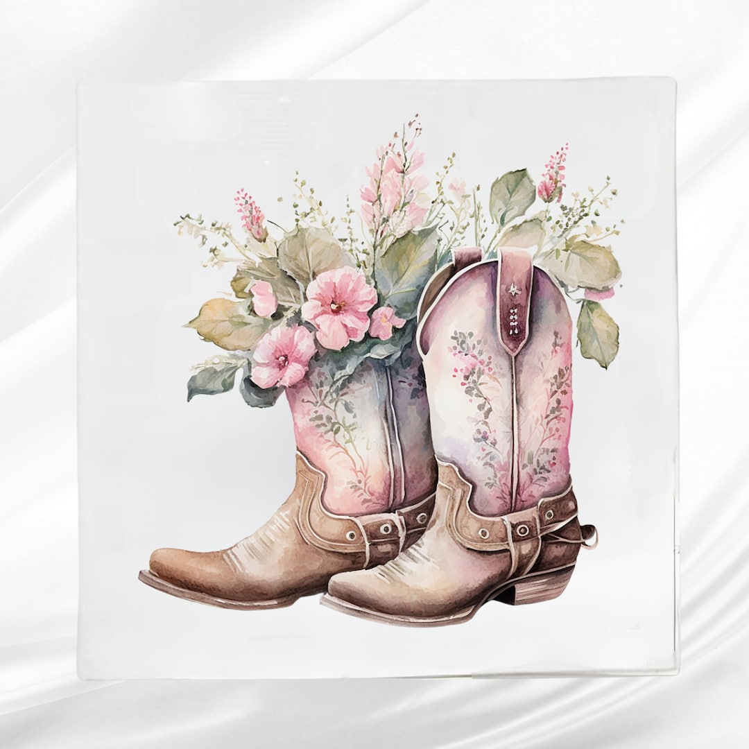 Cowgirl Boots Fabric Panel: Western Quilt Square for Sewing - Etsy