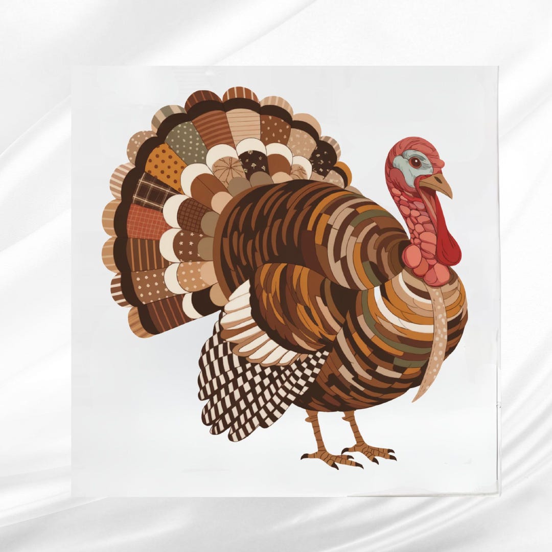 Patchwork Turkey Fabric Panel: Patchwork Sewing & Quilting Block - Etsy