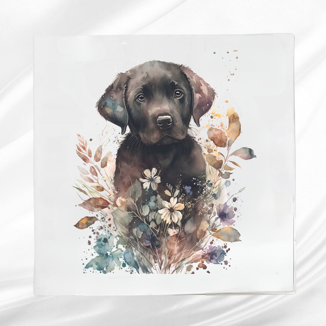 Black Labrador Fabric Panel ~ Puppy Quilt Panel ~ Square Fabric Panel ...