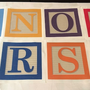 Alphabet Blocks Fabric Panel ~ Alphabet Crafting Fabric ~ Square Fabric ...