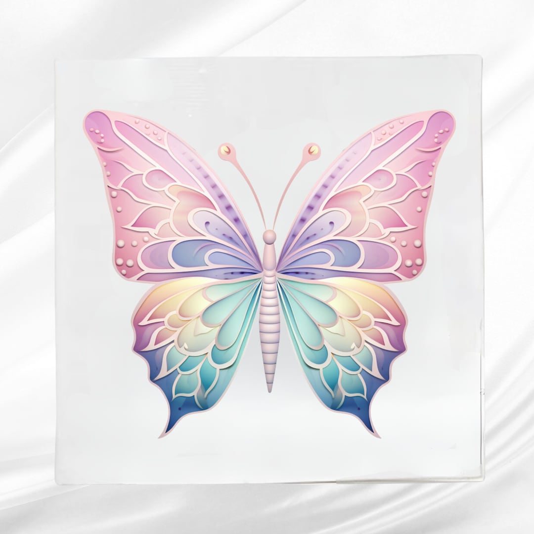 Pastel Butterfly Fabric Panel ~ Quilt Block ~ Square Fabric Panel for ...