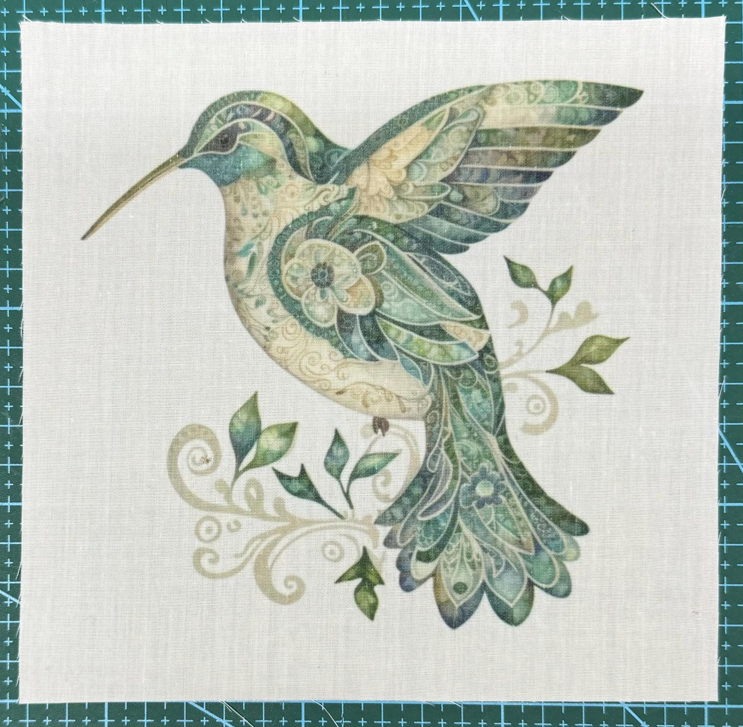 Stained Glass Hummingbird Fabric Panel: Sewing & Quilting Square - Etsy