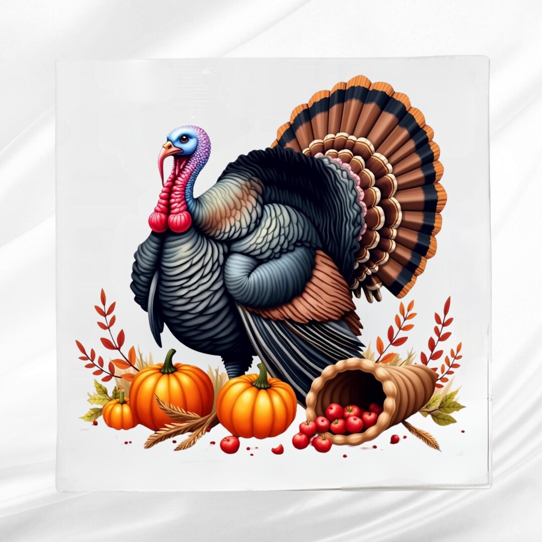 Thanksgiving Turkey Fabric Panel ~ Thanksgiving Quilt Block ~ Square ...