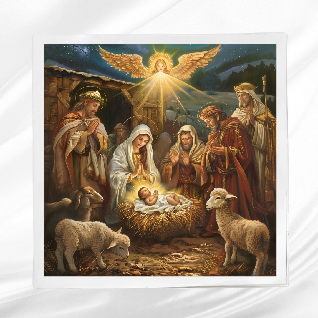 Nativity Scene Fabric Panel: Christmas Quilt Block - Etsy