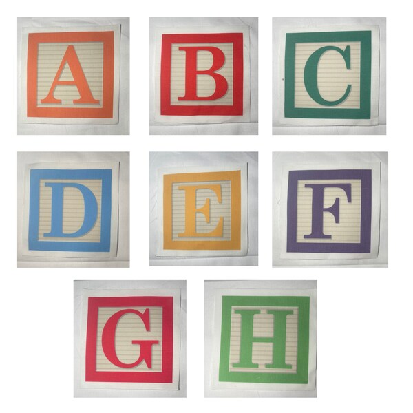 Alphabet Blocks Fabric - Etsy