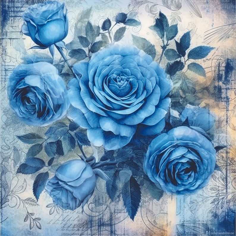 Vintage Decoupage Style Fabric Panel Quilt Block 6 8 10 - Etsy