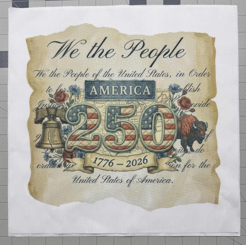 America's 250th Anniversary Fabric Panel – Patriotic Americana Quilting ...