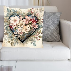 Floral Heart Fabric Panel: Sewing & Quilting Block - Etsy