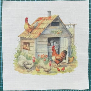 Chicken Coop Fabric Panel: Quilt Block for Sewing Projects - Etsy