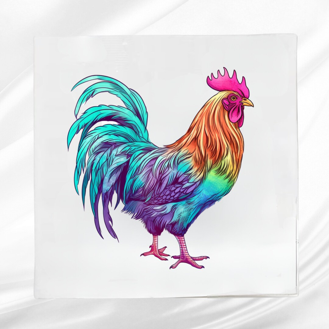 Rooster Fabric Panel ~ Quilt Block ~ Square Fabric Panel for Sewing ...