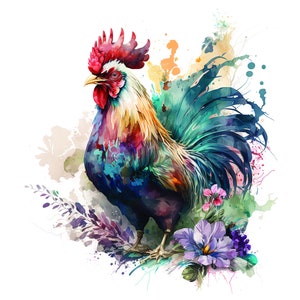 Rooster Fabric Panel Crafting Fabric Square Fabric Panel for Sewing ...