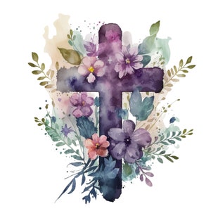 Watercolor Cross Fabric Panel ~ Quilt Block ~ Square Fabric Panel for ...