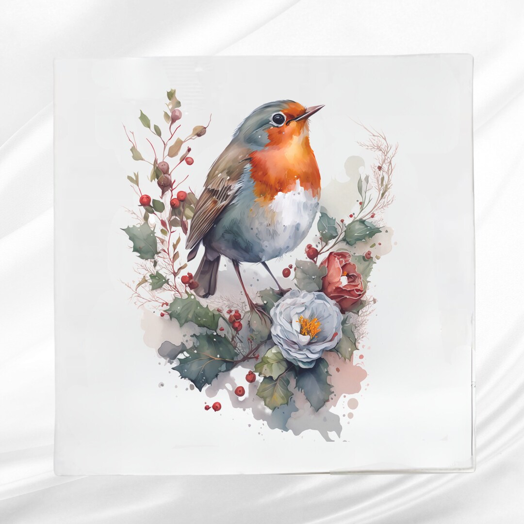 Robin Fabric Panel ~ Quilt Block ~ Square Fabric Panel for Sewing ...