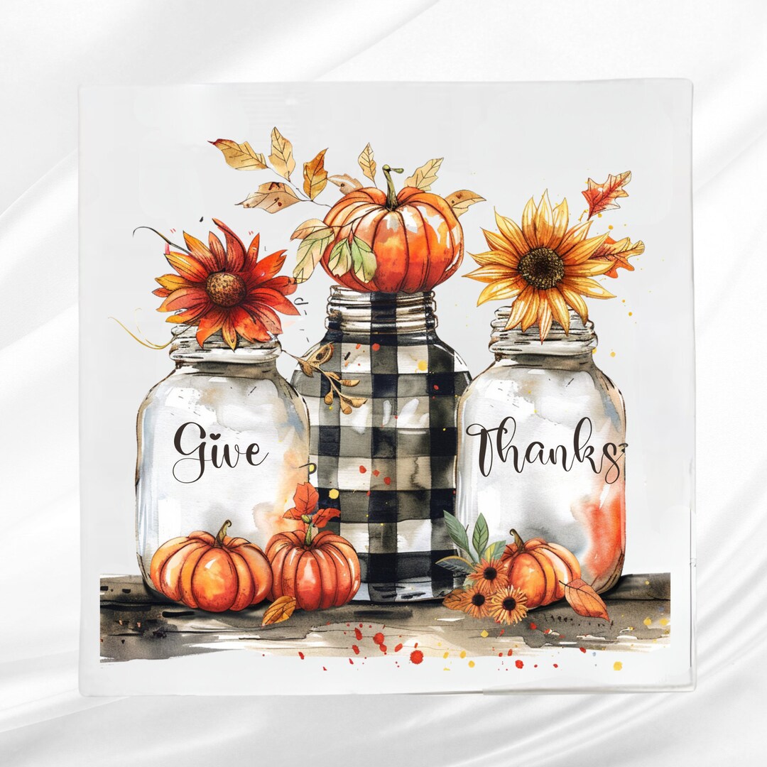 Give Thanks Fabric Panel: Thanksgiving Quilt Block - Etsy