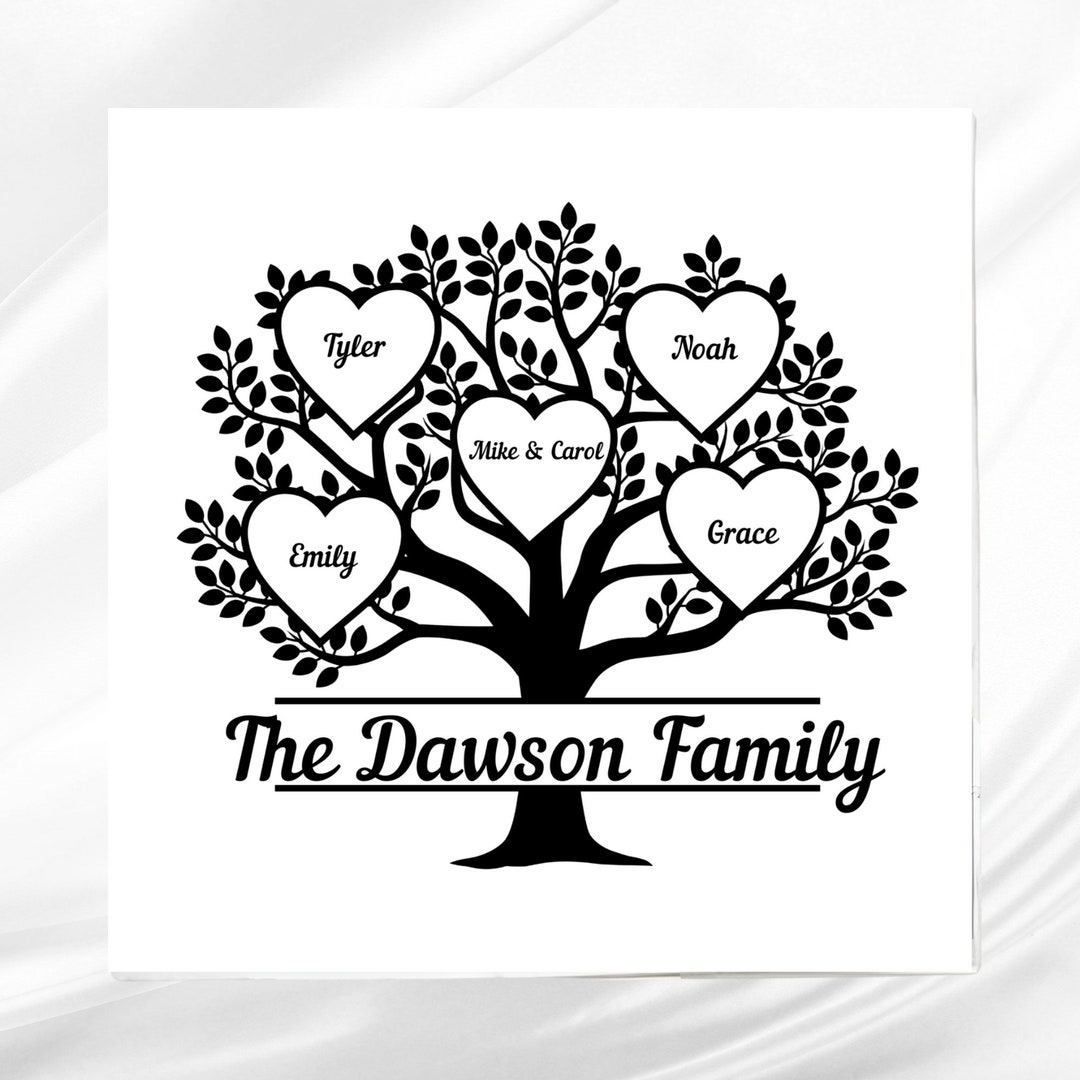Family Tree Fabric Block Custom Family Tree Quilt Block Family Tree on ...