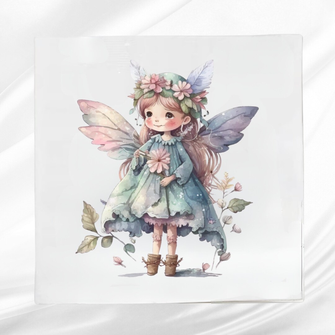 Blue Fairy Fabric Panel: Cotton Blend Sewing Square - Etsy