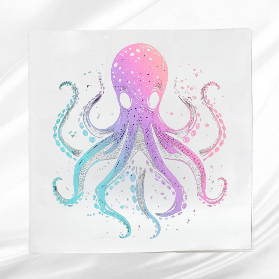 Pastel Octopus Fabric Panel ~ Quilt Block ~ Square Fabric Panel for ...