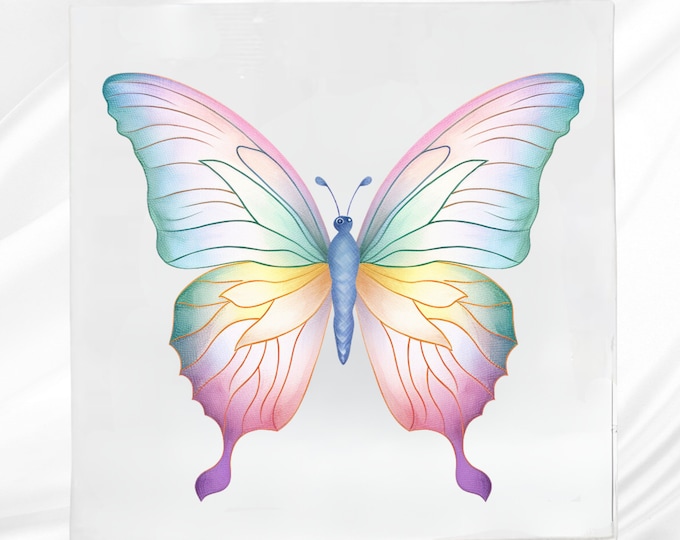 Pastel Butterfly Fabric Panel Quilt Block Square Fabric Panel for ...