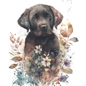 Black Labrador Fabric Panel ~ Puppy Quilt Panel ~ Square Fabric Panel ...