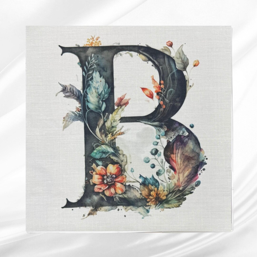 Watercolor Alphabet Fabric Panel: Personalized Quilt Block - Etsy